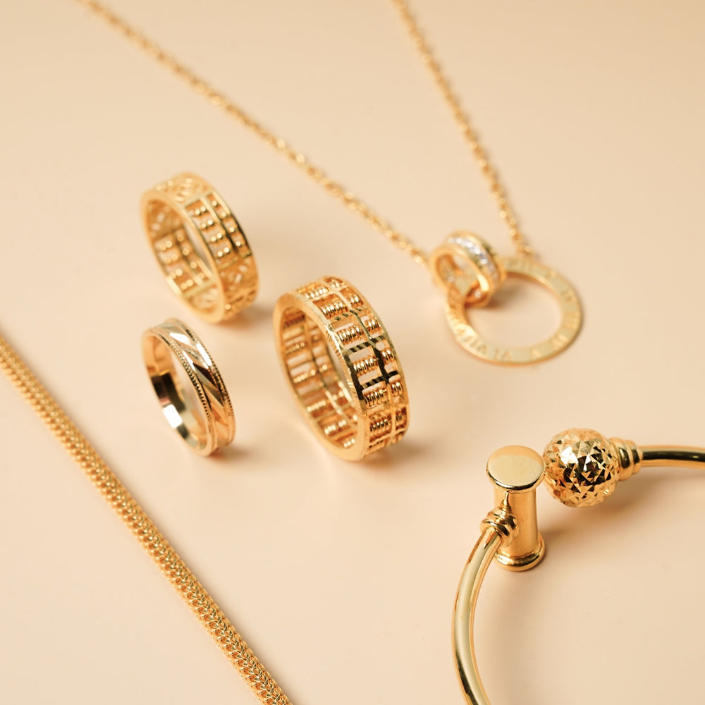 916 Gold Elegant Abacus Ring