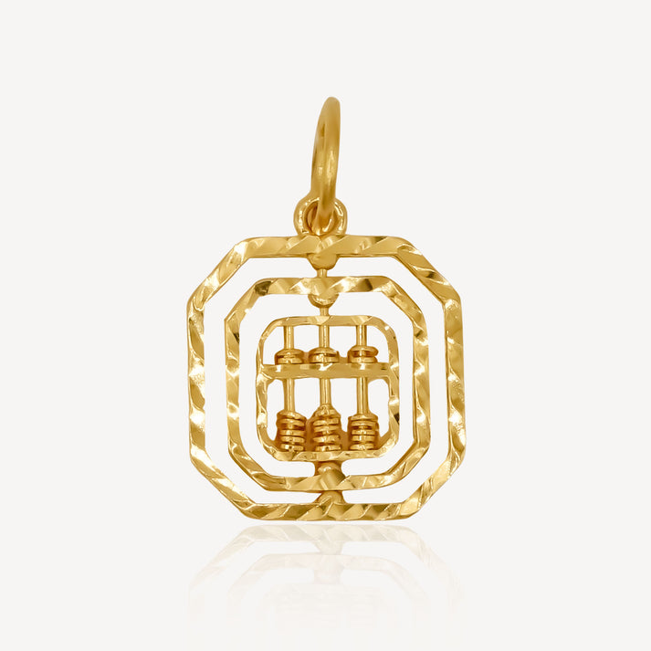 916 Gold Square Abacus Pendant